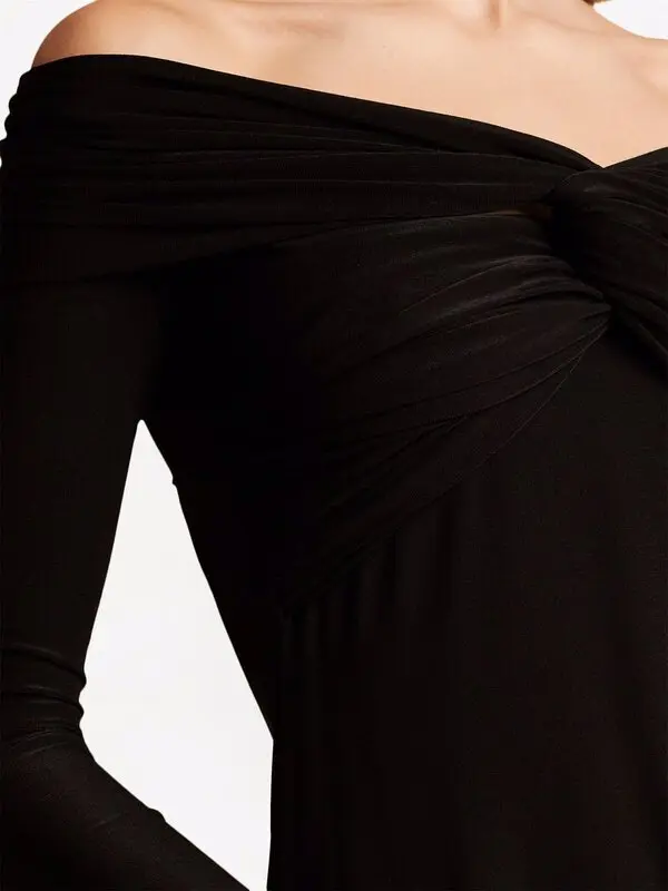 Khaite Cerna Off-shoulder Midi Dress