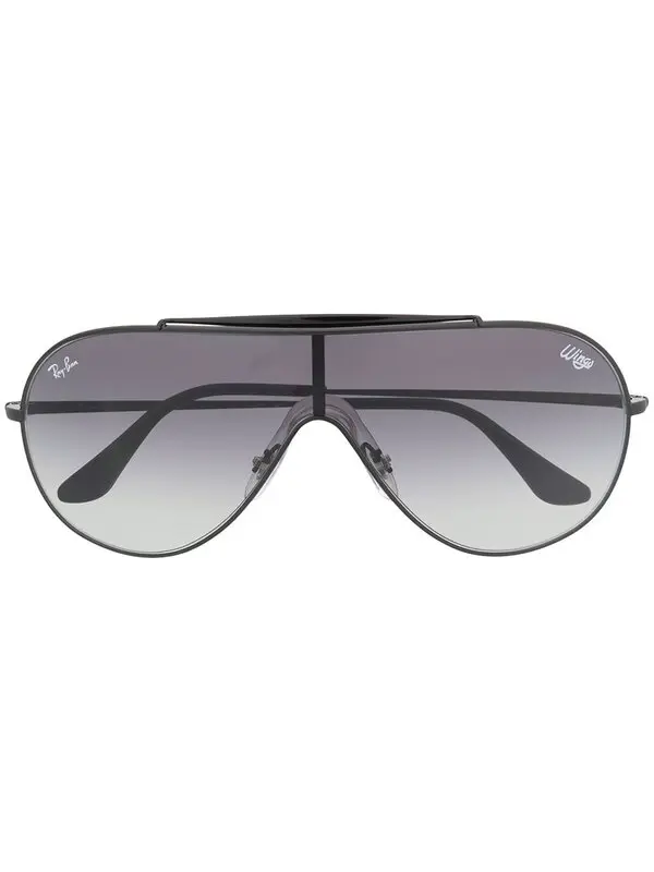 Ray-ban Rb3597 Aviator Style Sunglasses - Black