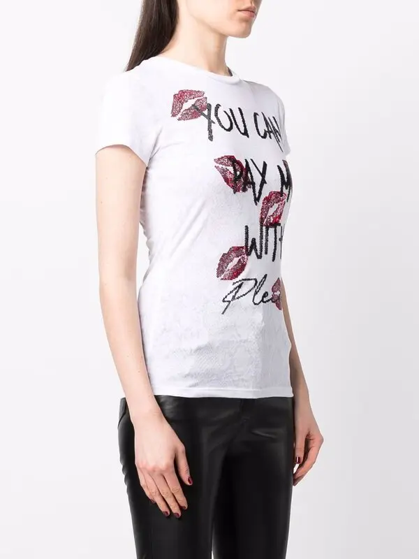 Philipp Plein Rhinestone-embellished T-shirt - White