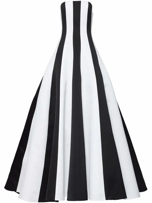 blue dress for baby girl Rebecca Vallance Black & White Striped 'Irene' Strapless Twill Mini Dr
