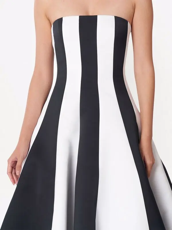 Carolina Herrera Vertical-Stripe Strapless Dress In Black - 50% Off |  Editorialist