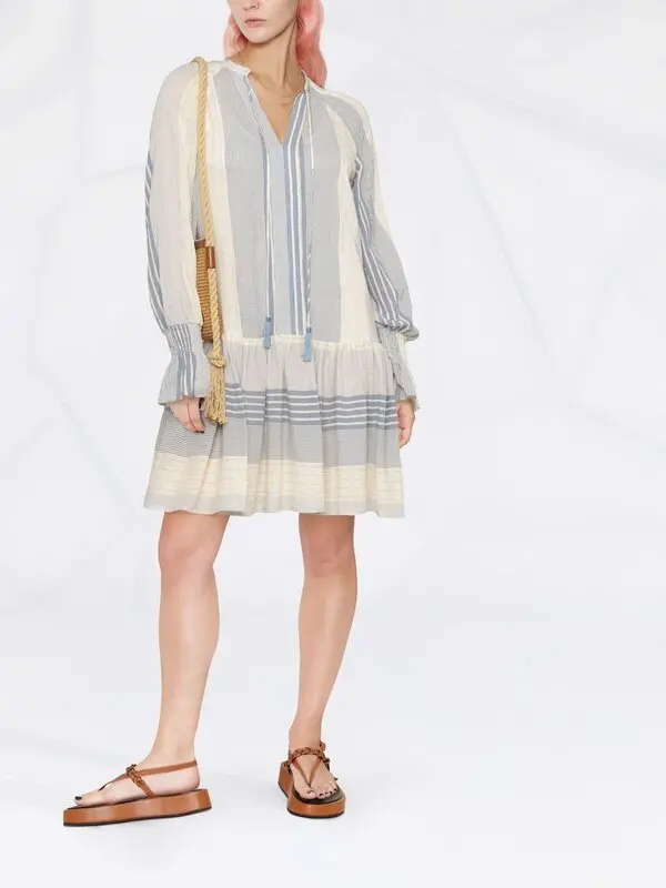TWINSET Short Striped Gauze Dress