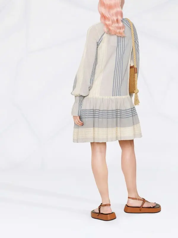 TWINSET Short Striped Gauze Dress