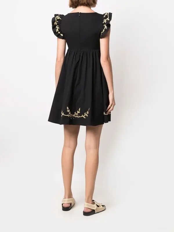 Red Valentino Embroidered Cotton Mini Dress