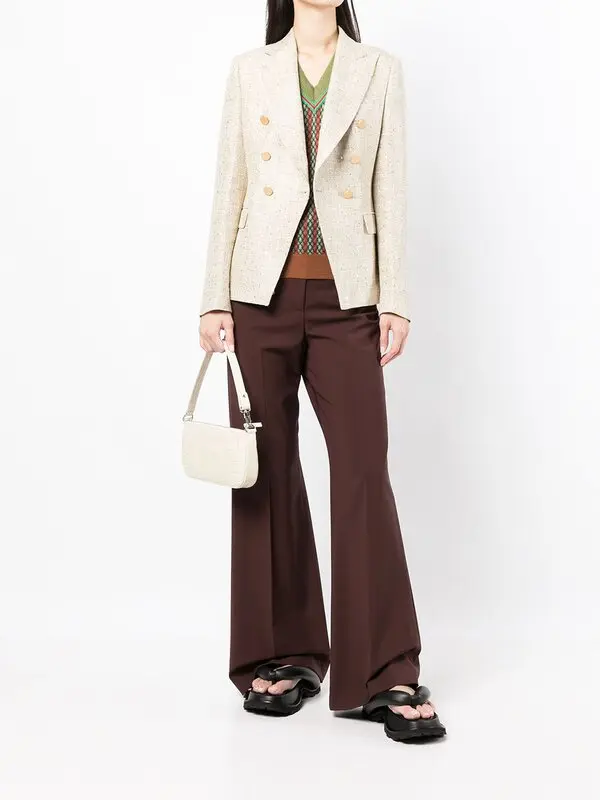 Tagliatore Double-breasted Sequin-embellished Blazer - Gold