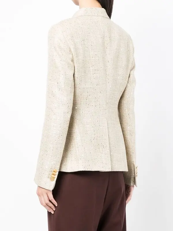 Tagliatore Double-breasted Sequin-embellished Blazer - Gold