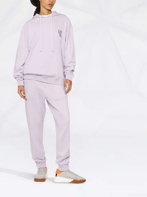 Nanushka Logo-embroidered Organic Cotton Hoodie - Purple