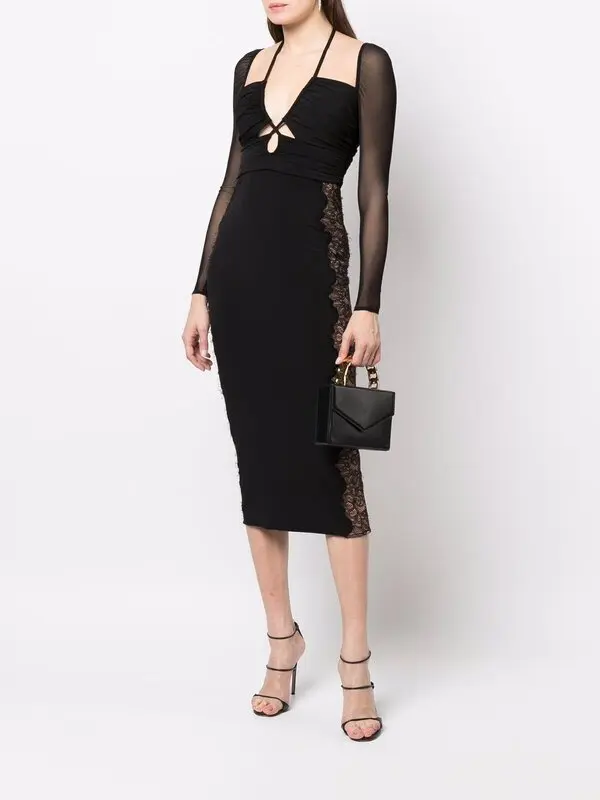 jersey button dress Blake Navy Ponte Jersey Midi Dress – Finery London main image 1
