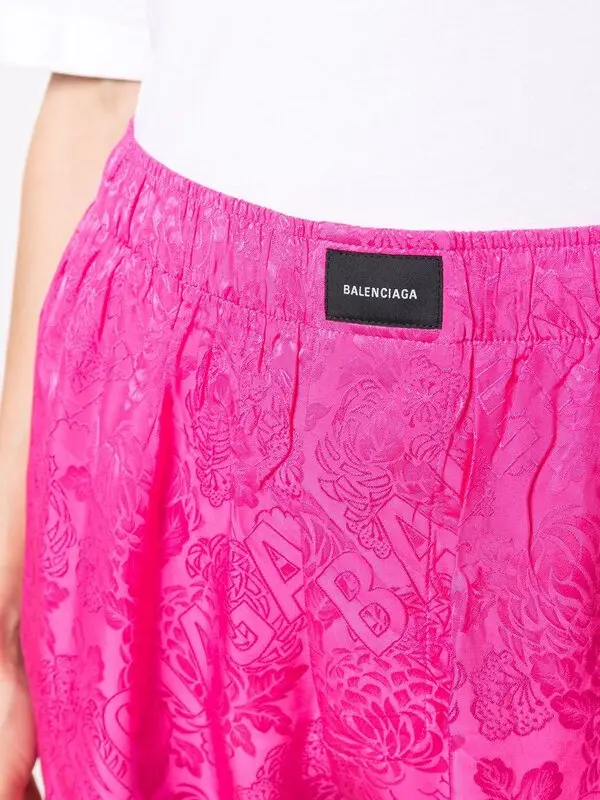 Balenciaga Logo-patch High-waisted Shorts - Pink