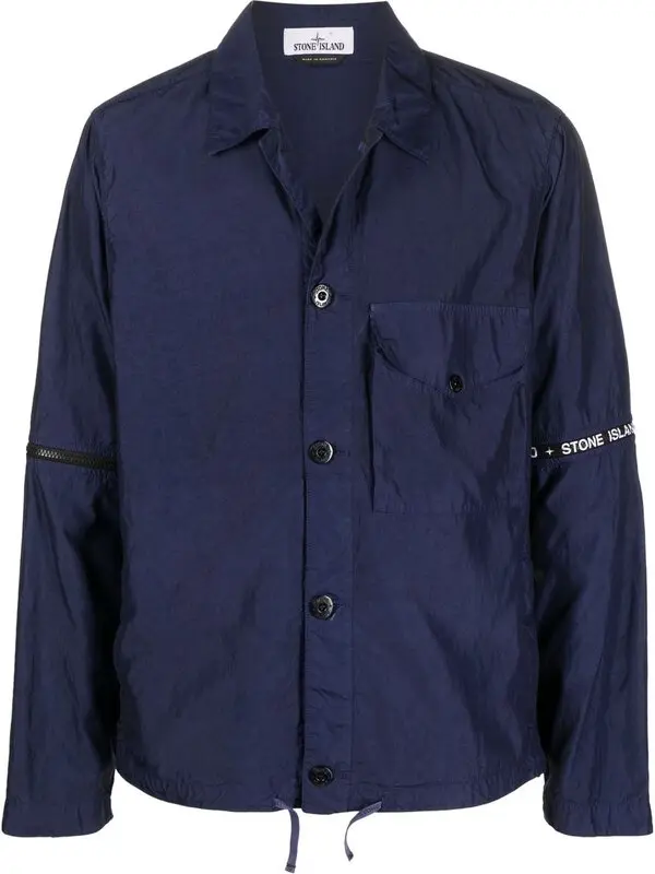 Stone Island Detachable-sleeves Logo-print Shirt Jacket