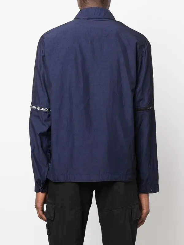 Stone Island Detachable-sleeves Logo-print Shirt Jacket