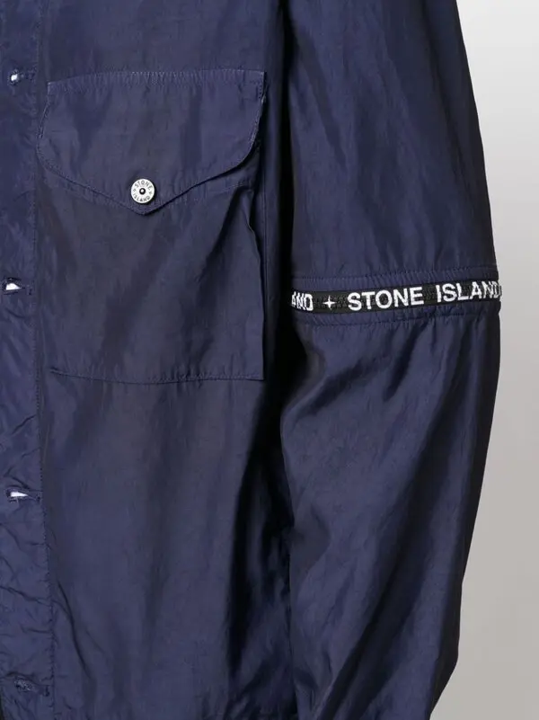 Stone Island Detachable-sleeves Logo-print Shirt Jacket