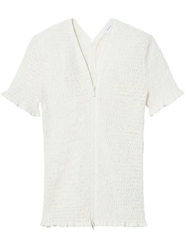 Proenza Schouler White Label Crochet Zip-front Blouse
