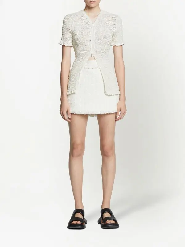 Proenza Schouler White Label Crochet Zip-front Blouse