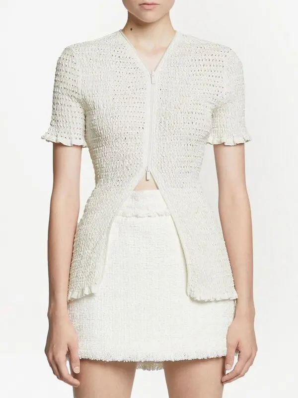 Proenza Schouler White Label Crochet Zip-front Blouse