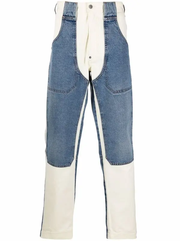 DIESEL® Paneled Straight-leg Jeans