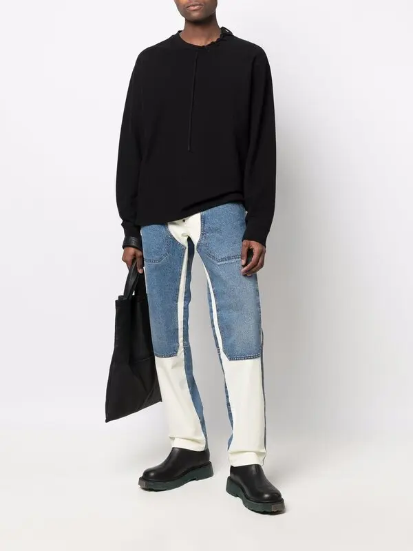 DIESEL® Paneled Straight-leg Jeans