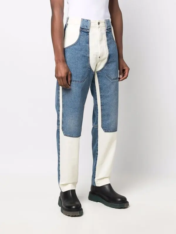 DIESEL® Paneled Straight-leg Jeans