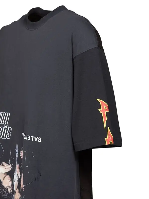 Balenciaga Upside Down Cotton T-Shirt In Black - 35% Off