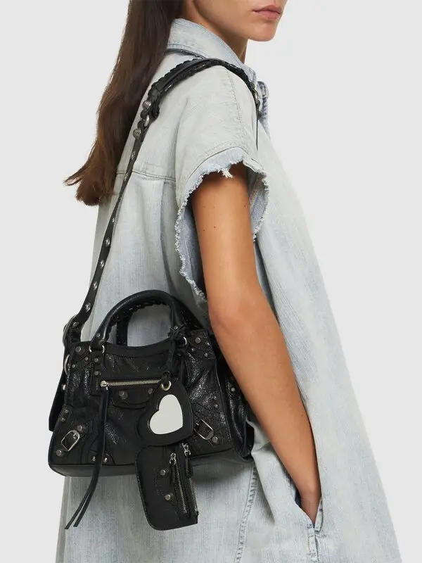 Balenciaga Xs Neo Cagole Leather Shoulder Bag