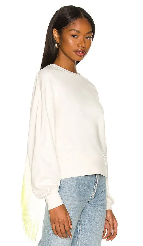 525 Ombre Fringe Sweatshirt In White