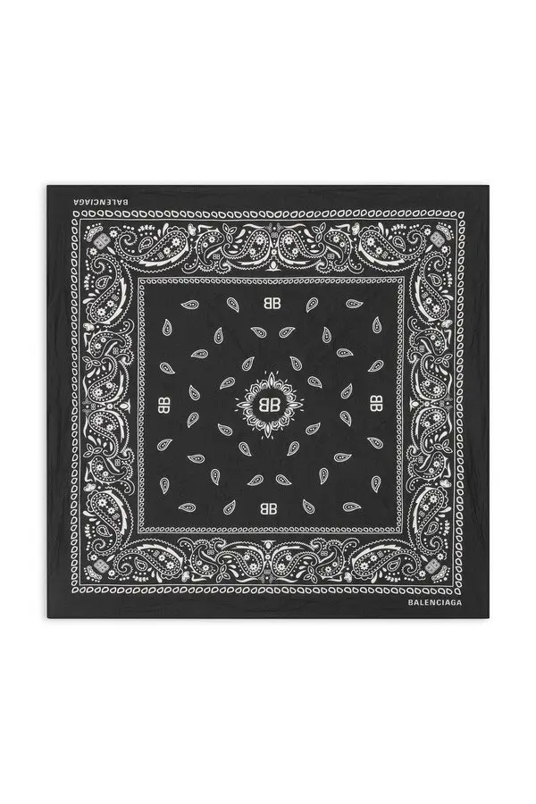 BALENCIAGA ブラック バンダナ Balenciaga Bandana Scarf - Black | Editorialist