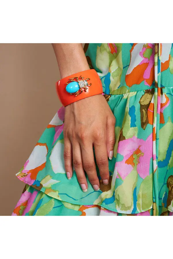 KENNETH JAY LANE Turquoise Beetle Cuff Bracelet