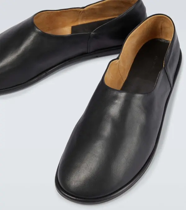 THE ROW Canal Slip-on Leather Shoes - Black