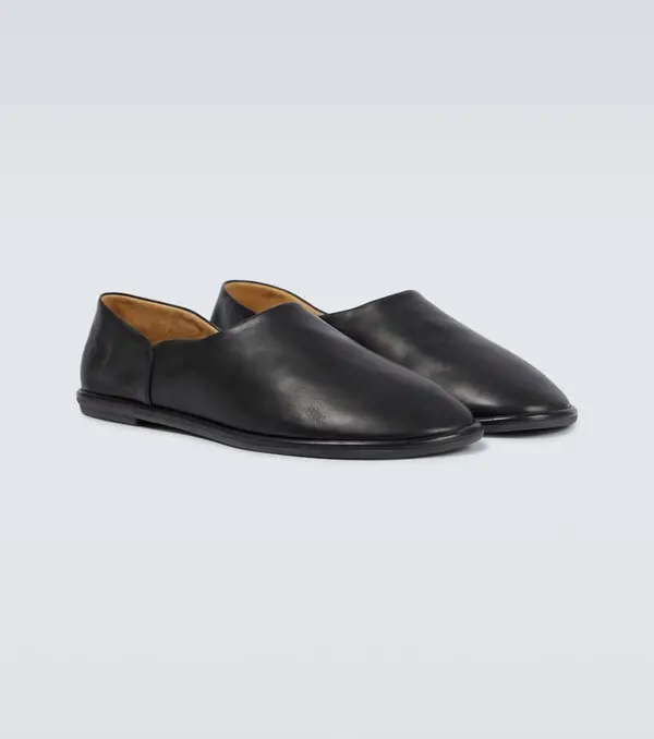 THE ROW Canal Slip-on Leather Shoes - Black