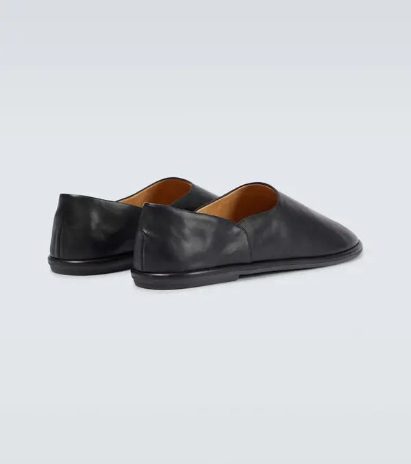 THE ROW Canal Slip-on Leather Shoes - Black