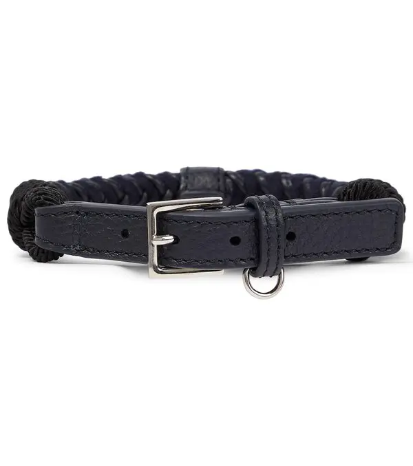 Loro Piana Leather Dog Collar - Blue