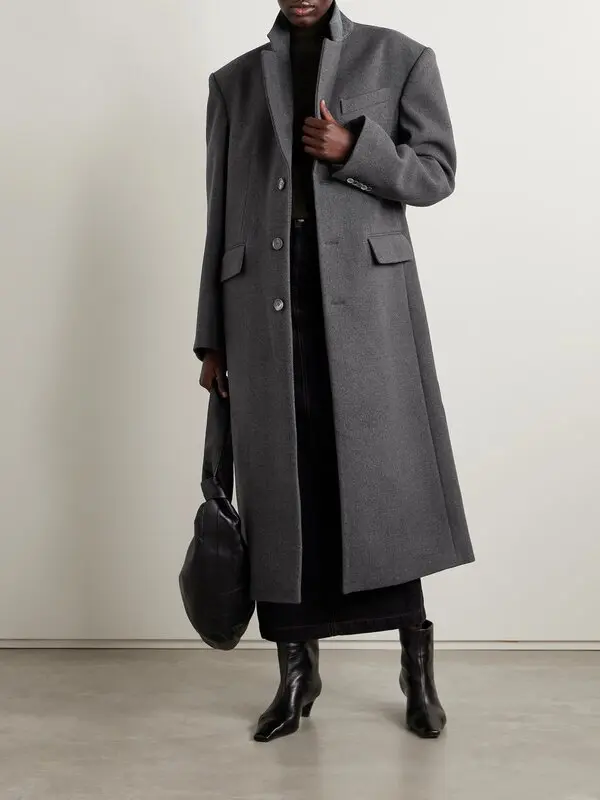 Wardrobe.NYC Wool Tailored Coat - Gray