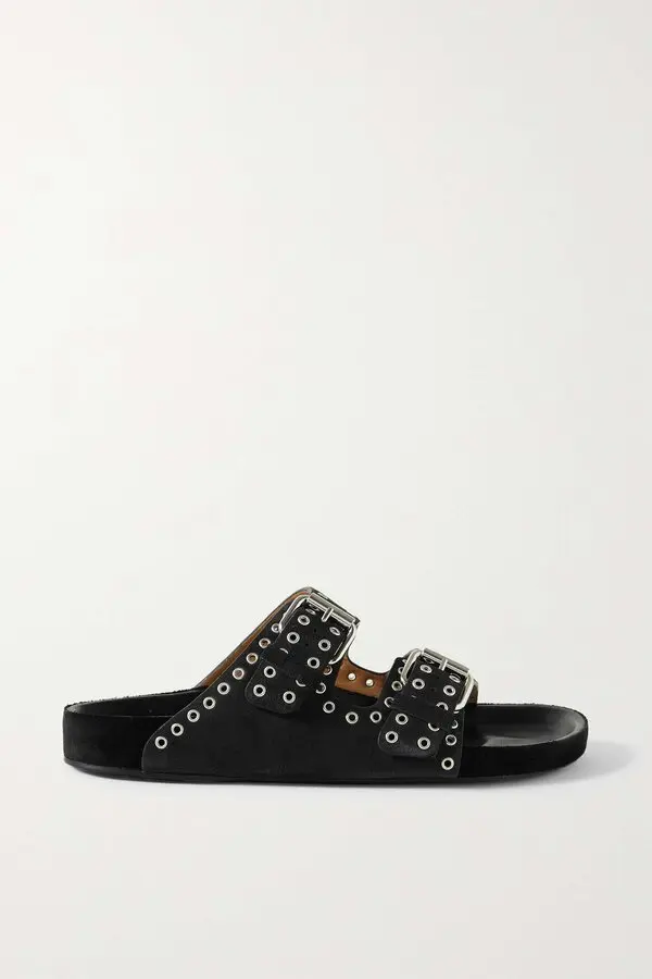 Isabel Marant Lennyo Leather Slides - Black