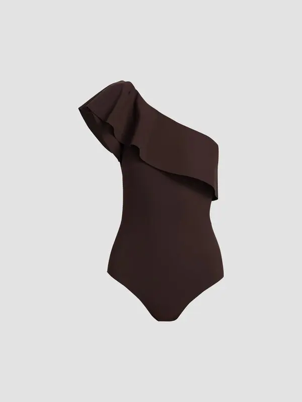 Chiara Boni La Petite Robe Eli Ruffle One-piece Swimsuit - Brown