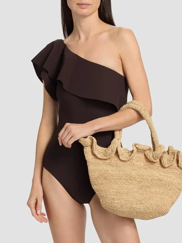 Chiara Boni La Petite Robe Eli Ruffle One-piece Swimsuit - Brown
