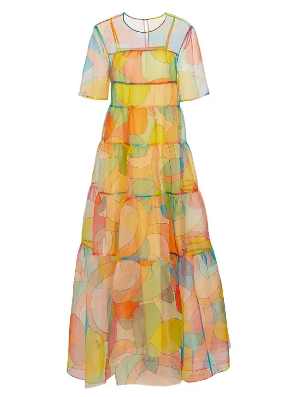 staud hyacinth tiered organza dress Hyacinth Tierd Organza Dress, Blue by Staud