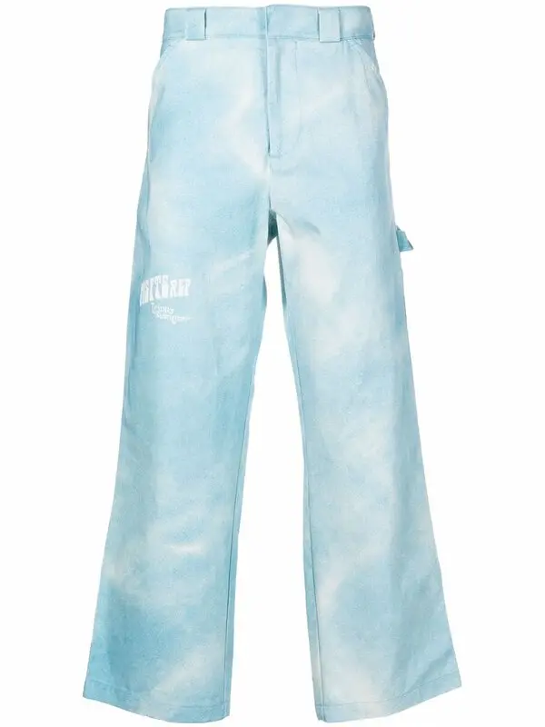 MSFTS Acid-wash Flared Trousers
