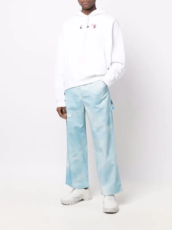MSFTS Acid-wash Flared Trousers
