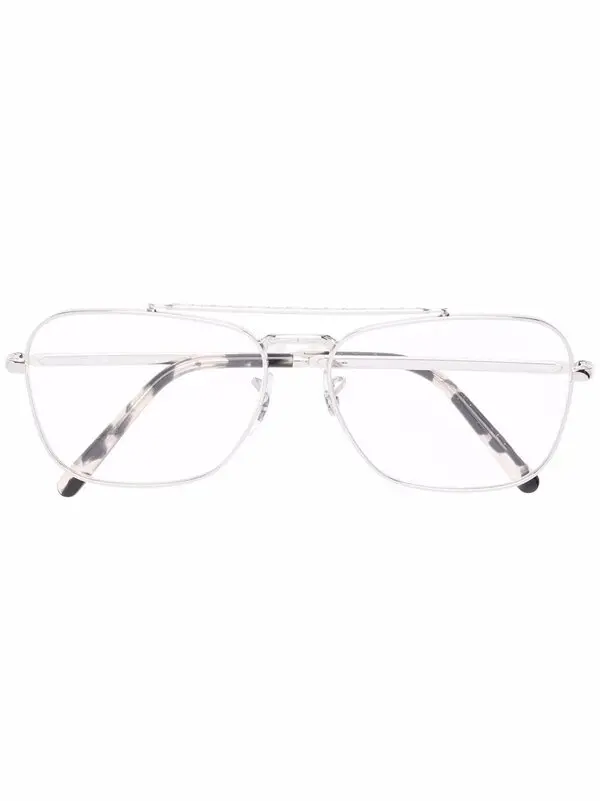 Ray-ban Tortoiseshell Effect Tip Glasses - Silver