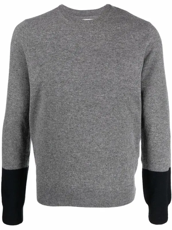 Comme Des Garçons Two-tone Wool Jumper - Grey