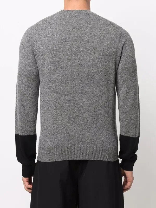 Comme Des Garçons Two-tone Wool Jumper - Grey