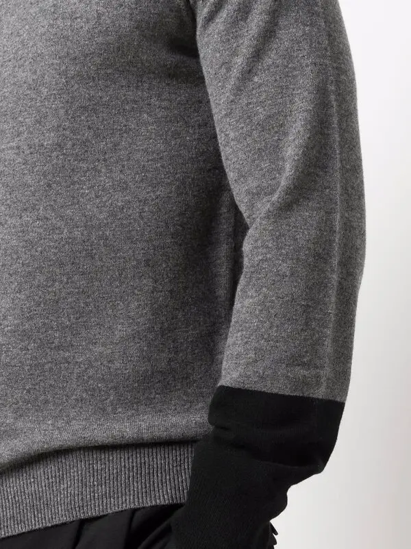 Comme Des Garçons Two-tone Wool Jumper - Grey