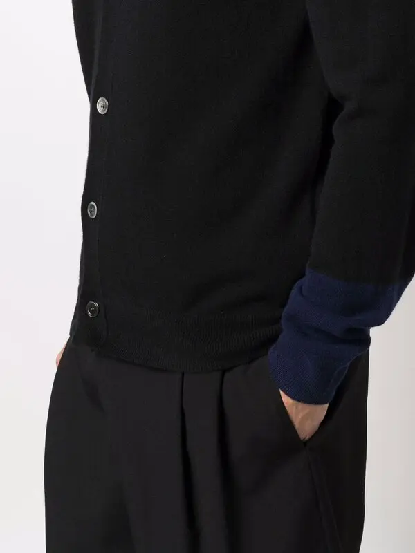 Comme Des Garçons Two-tone Wool Cardigan - Black