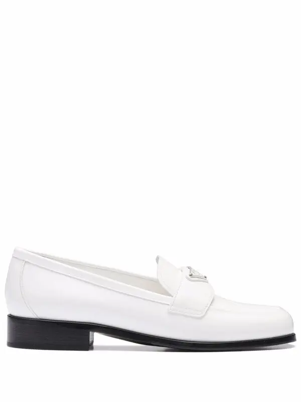 Prada Logo-plaque Leather Loafers