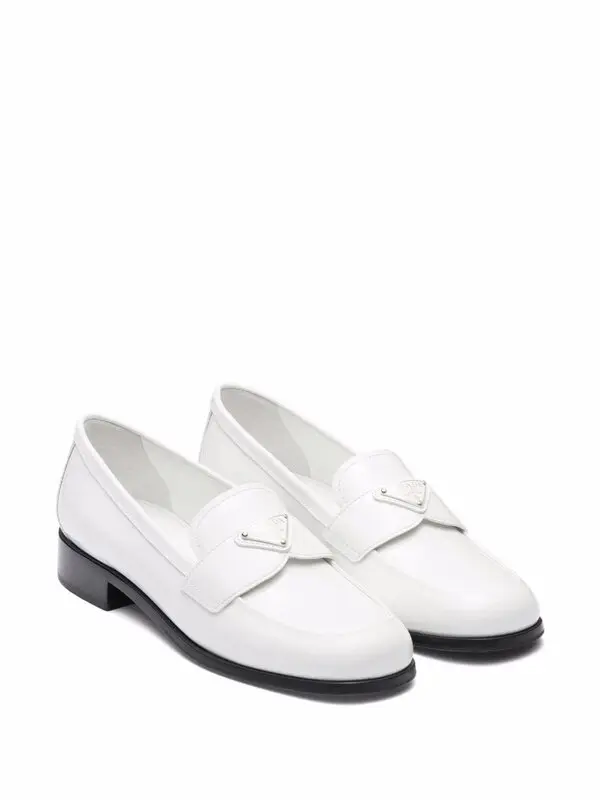 Prada Logo-plaque Leather Loafers