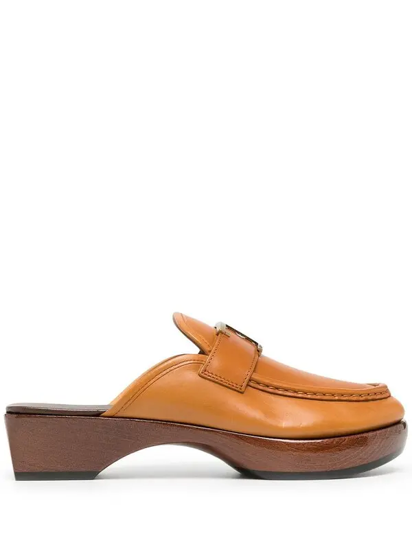 TOD'S Logo-plaque Leather Mules