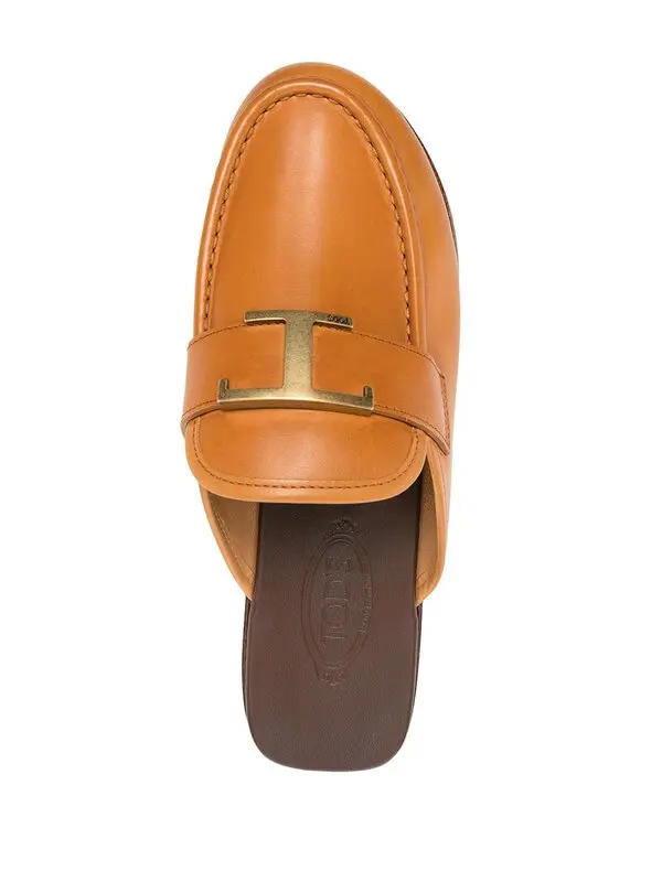 TOD'S Logo-plaque Leather Mules