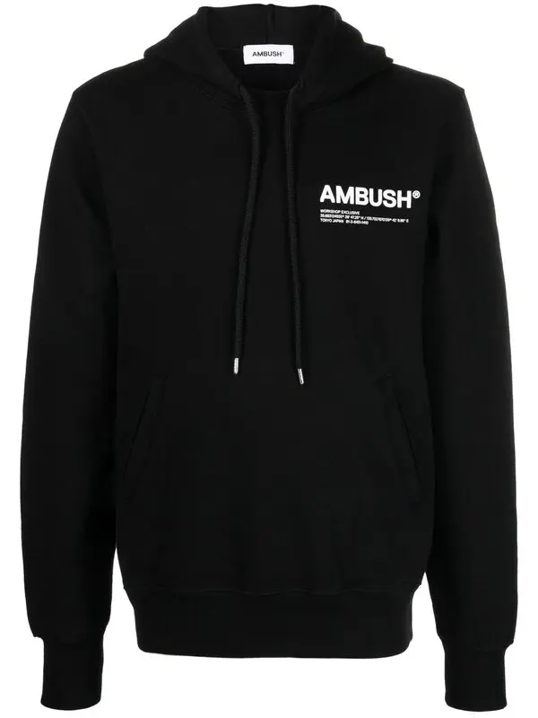 AMBUSH Logo-print Hoodie - Black