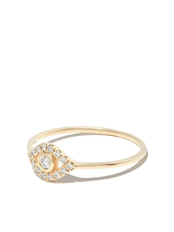 SYDNEY EVAN 14kt Yellow Diamond Evil Eye Ring - Gold