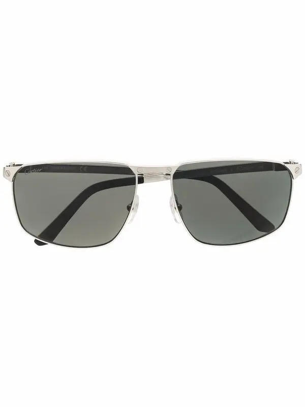 CARTIER Rectangle-frame Sunglasses - Silver